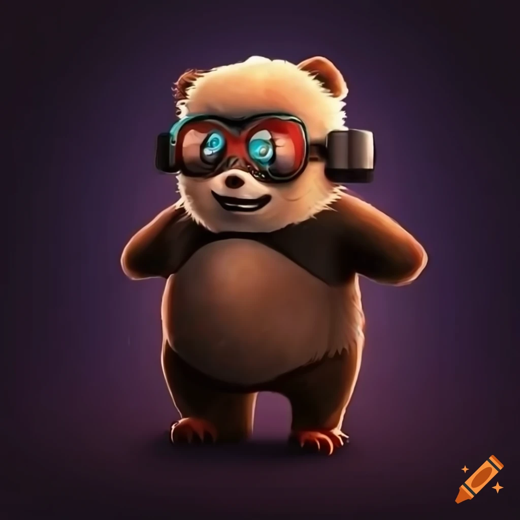 Cartoon image of a nerdy panda