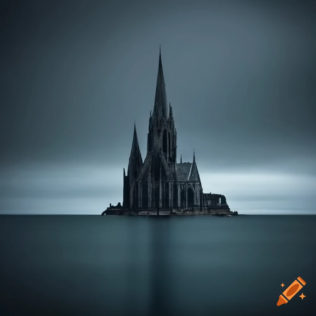 Cathedral with a view of the ocean on Craiyon