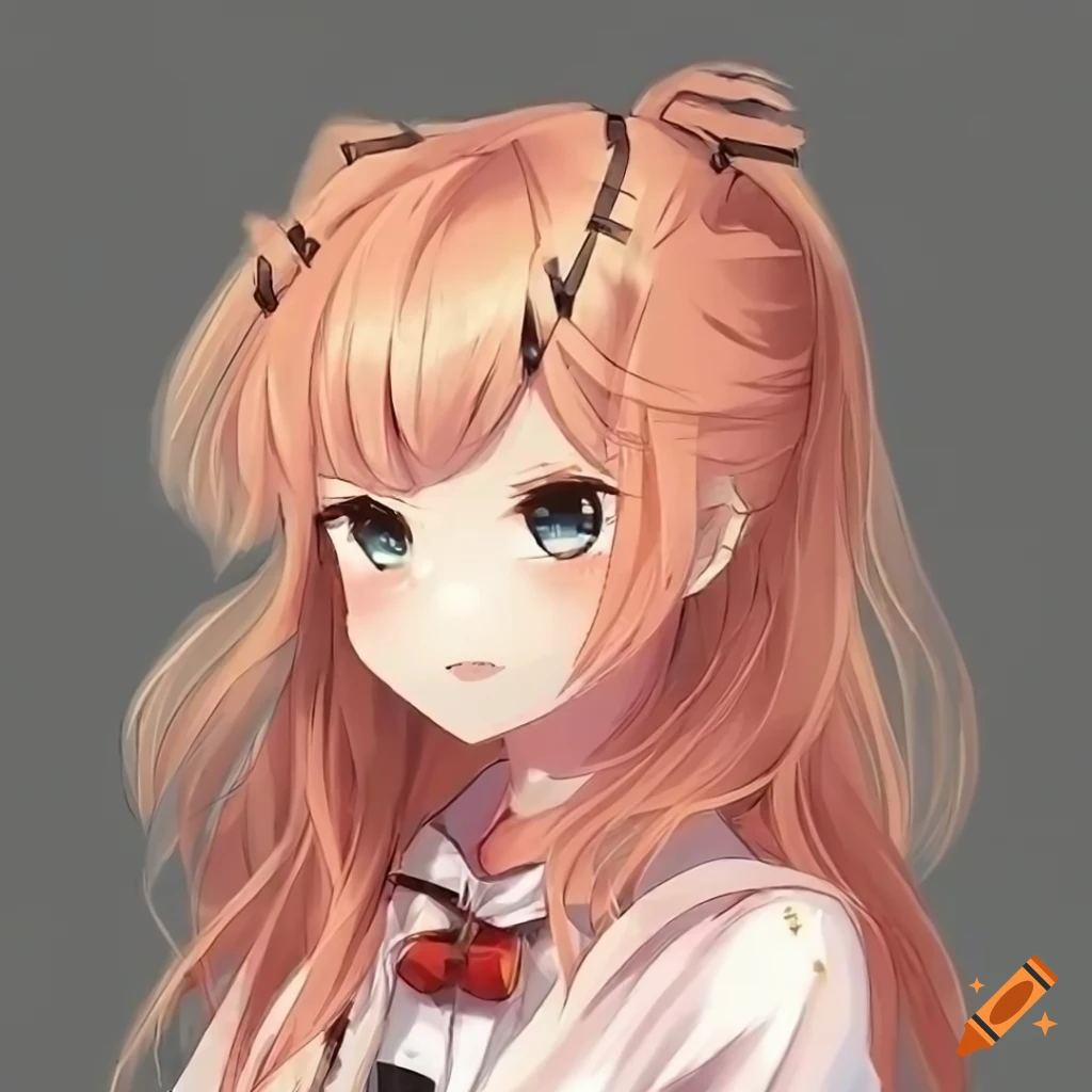 Cute anime girl face on Craiyon