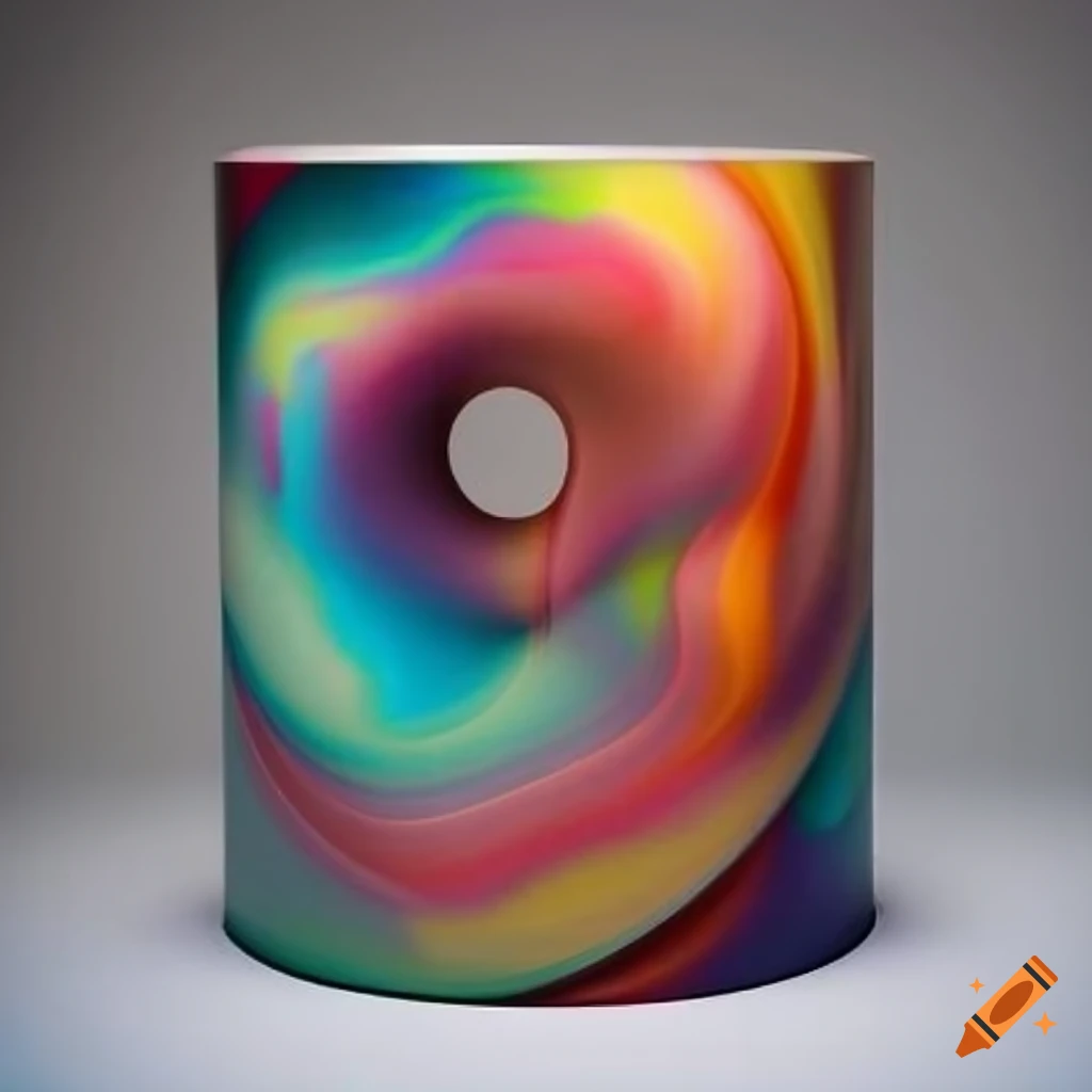 Artwork on a cylindrical surface on Craiyon