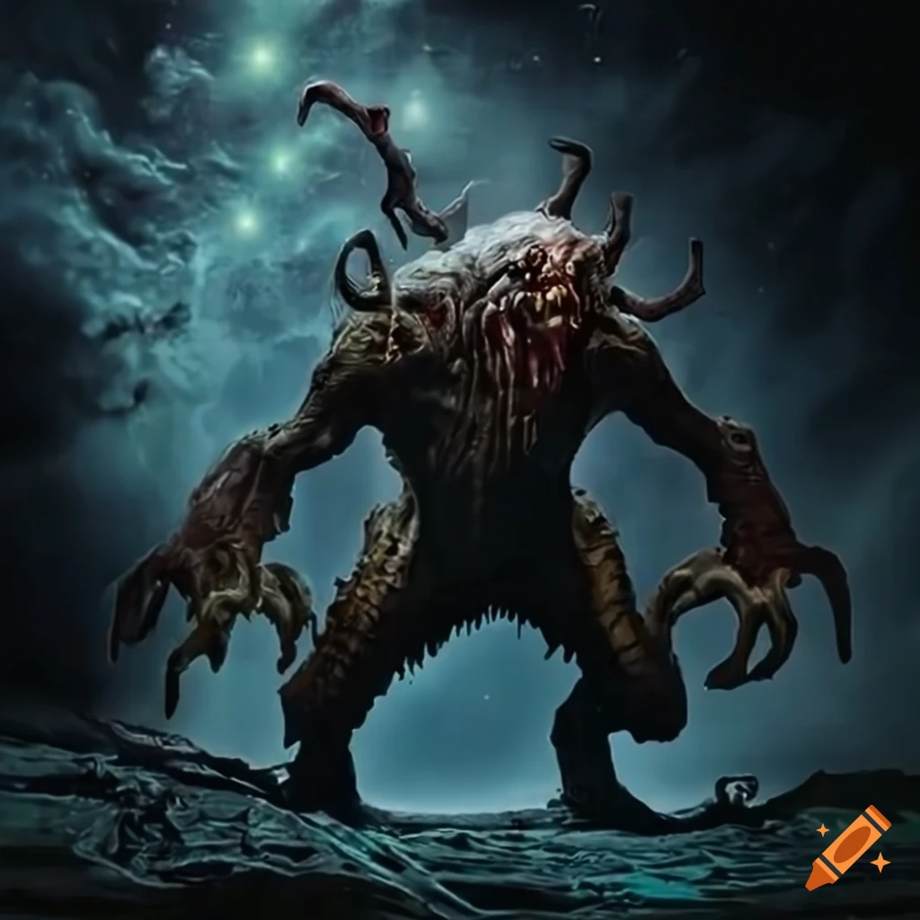 Image of a creepy mutant cosmic horror on Craiyon