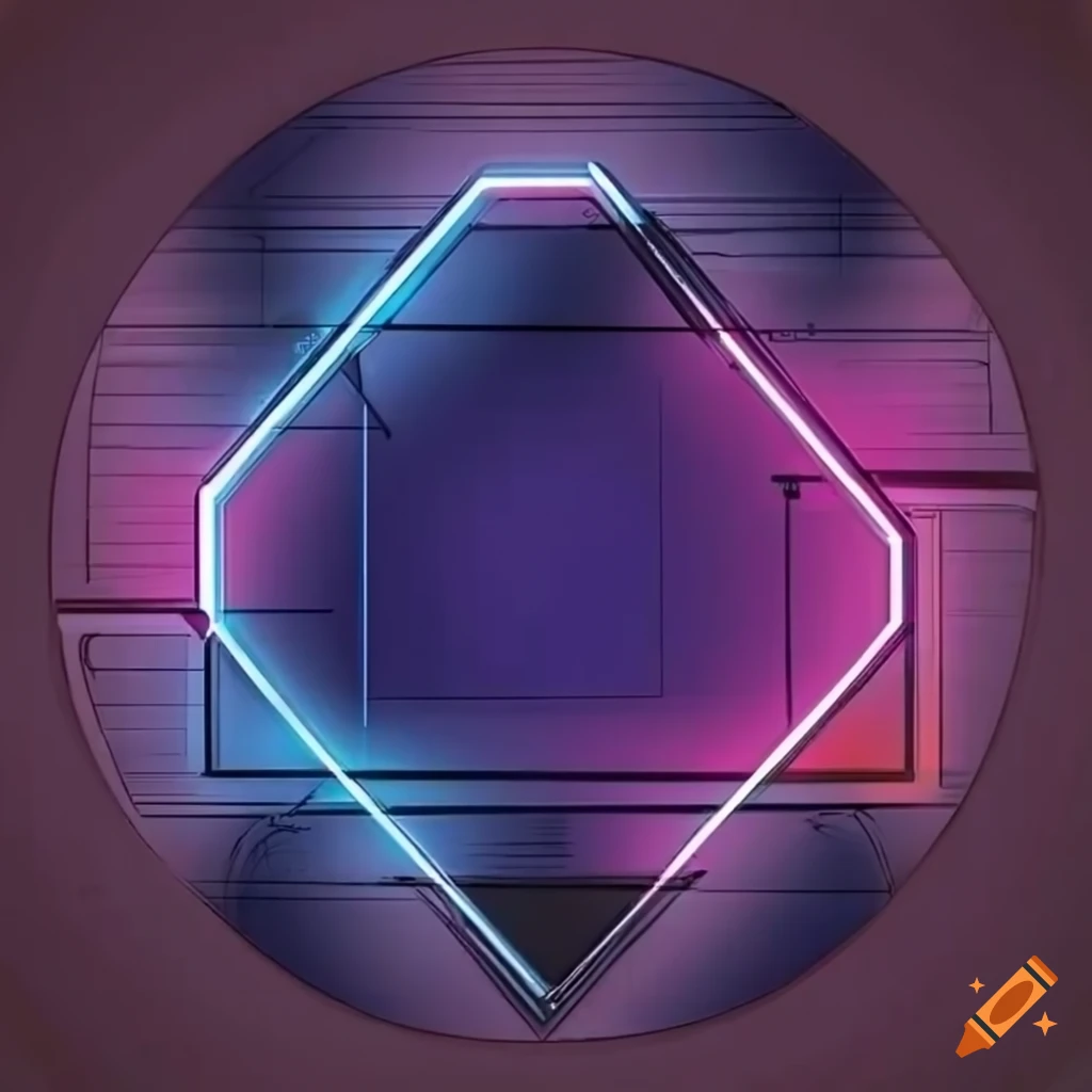 Neon lights and geometric shapes in a futuristic menu design on Craiyon