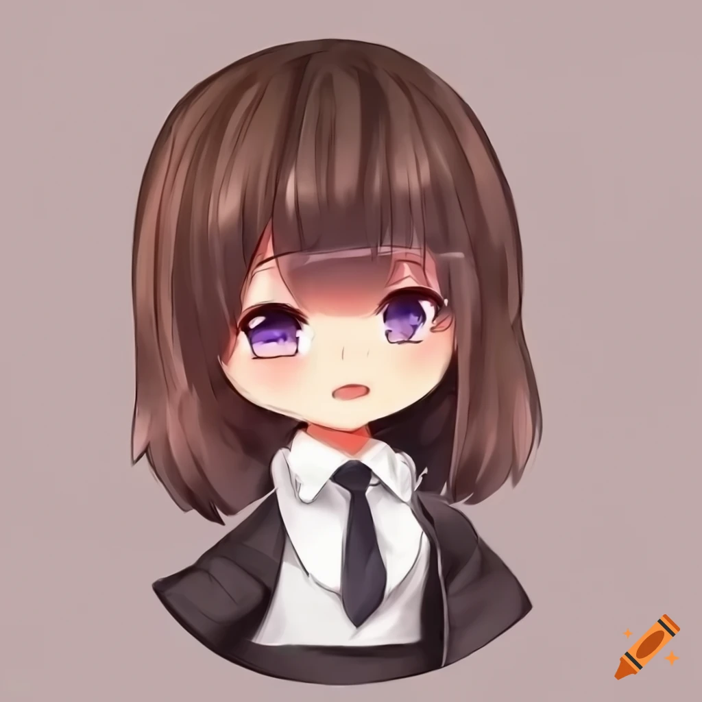 Cute chibi office girl with short hair on Craiyon