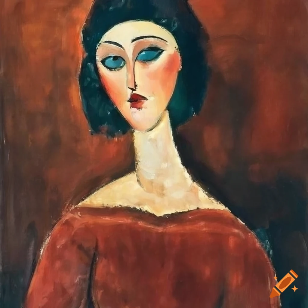 Portrait of a woman in the style of modigliani