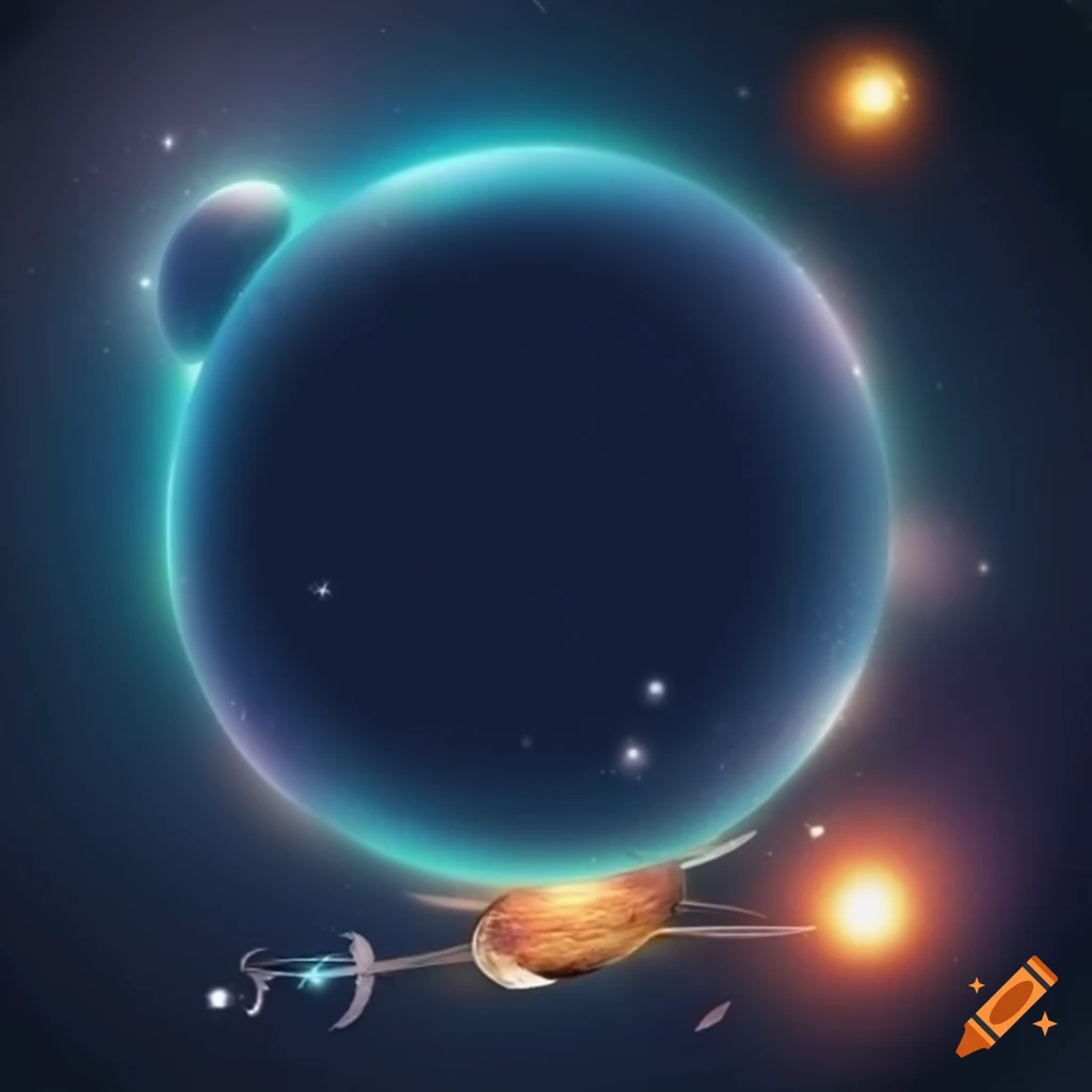 Planets and stars frame for powerpoint on Craiyon