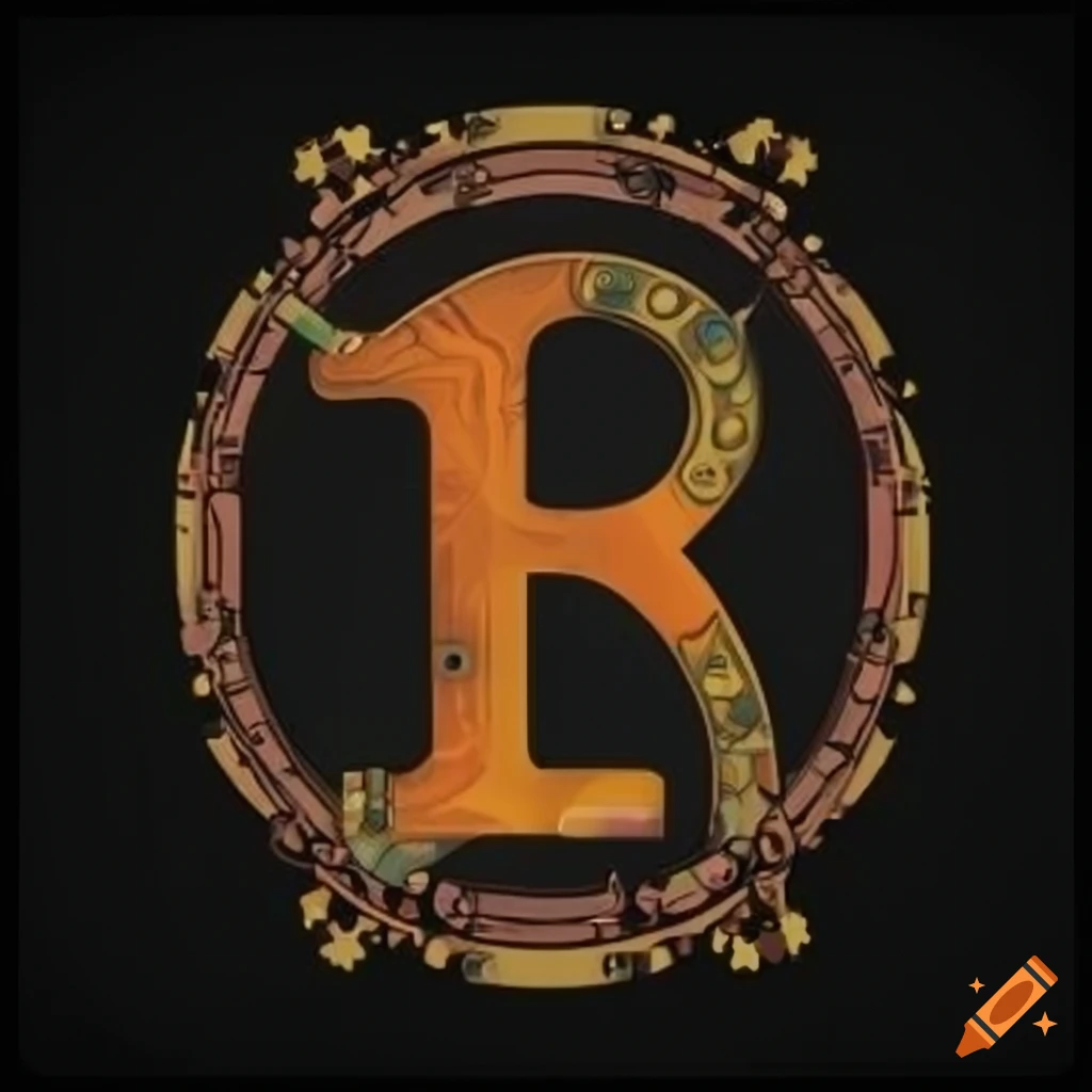 Black and white steampunk letter r on Craiyon