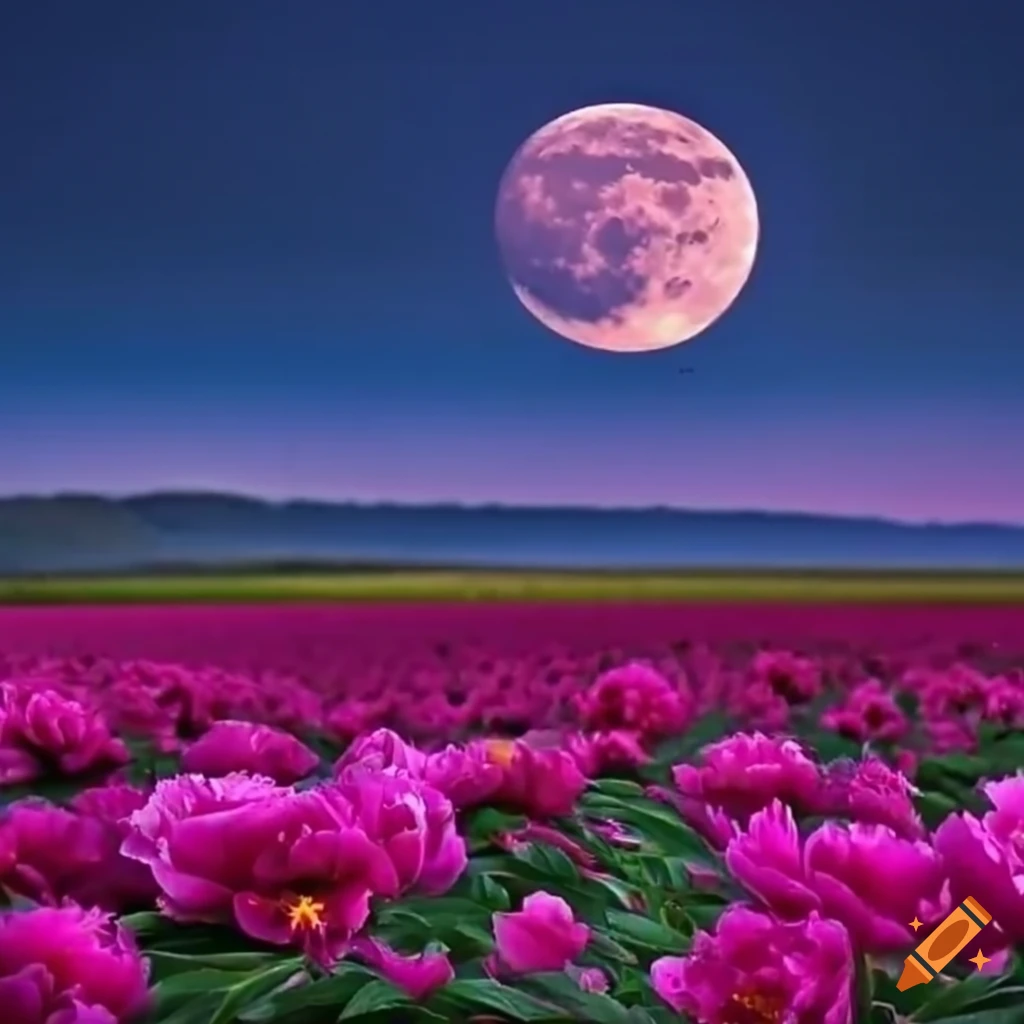 Peony Field Under A Full Moon On Craiyon Peony Field Under A Full Moon On Craiyon