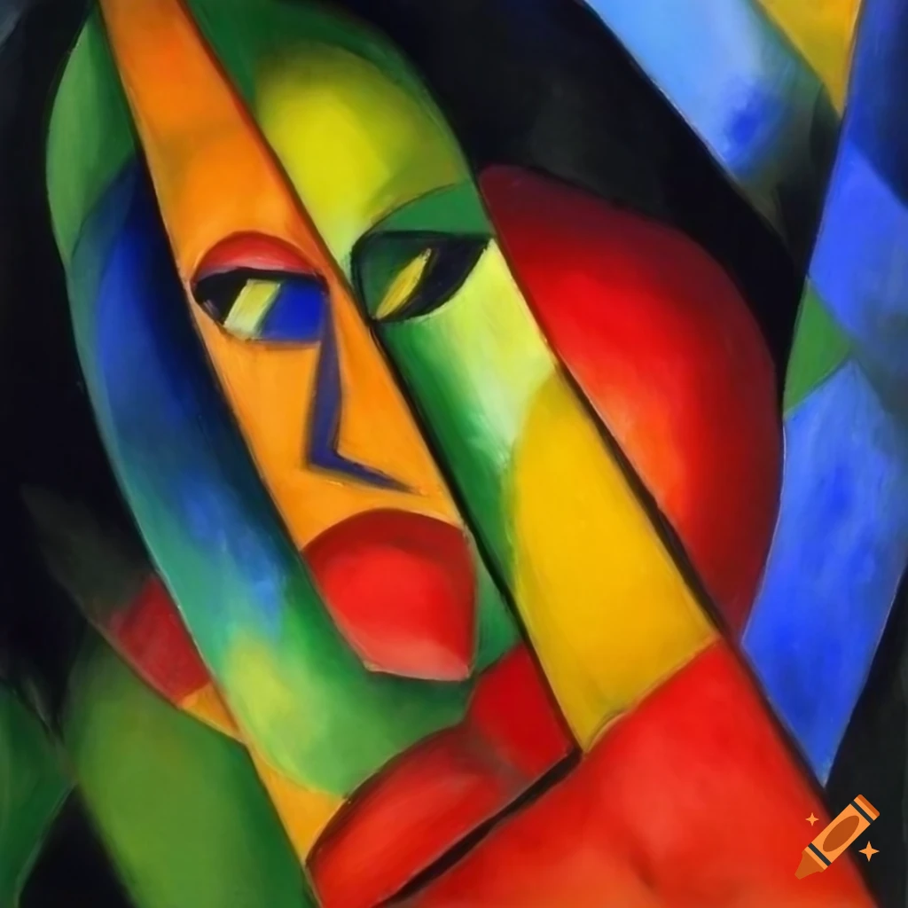 Abstract oil painting inspired by franz marc on Craiyon