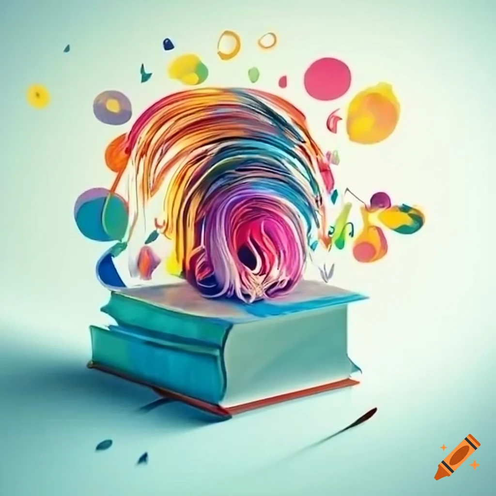 Artistic representation of creativity in a book