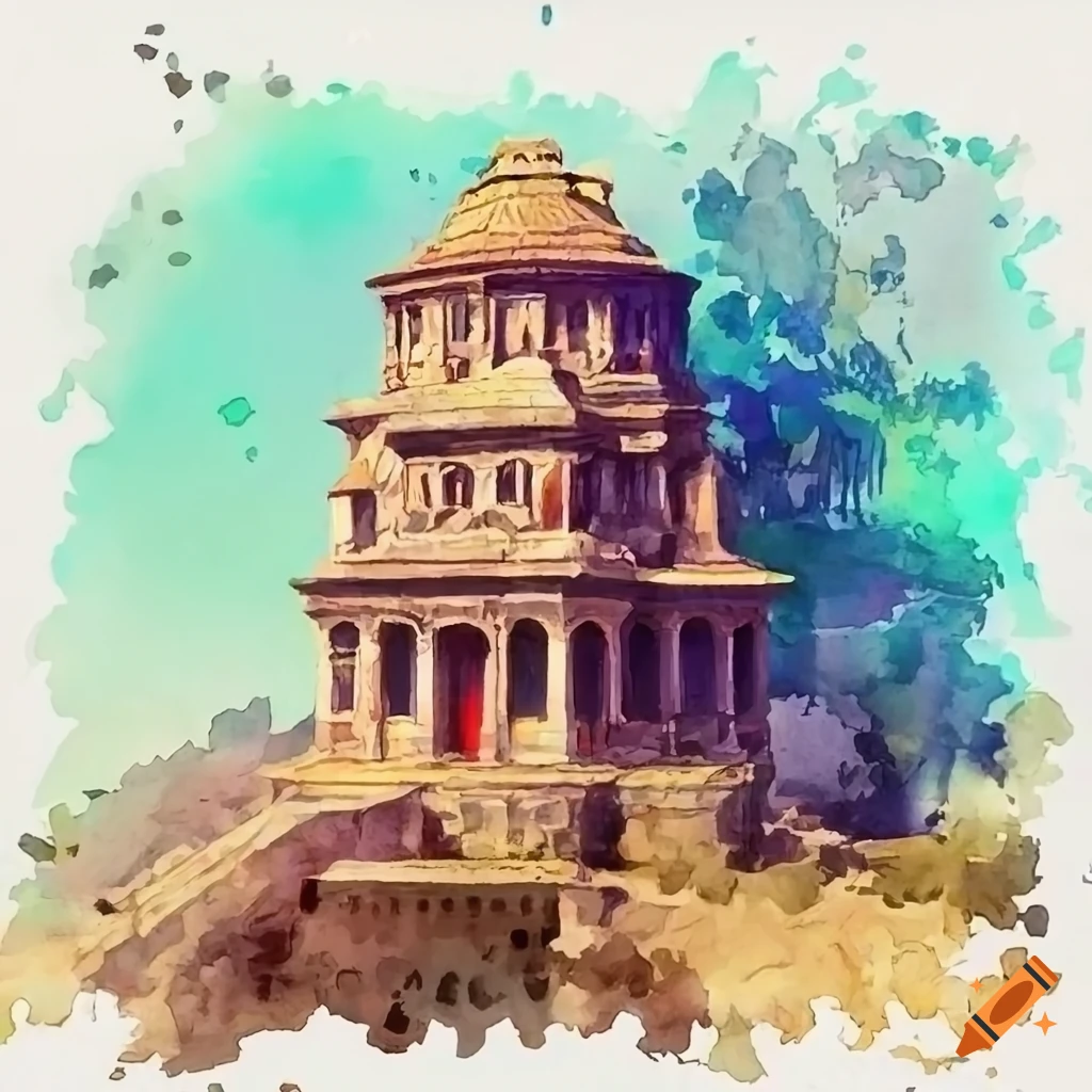 Sacred temple in a fantasy world