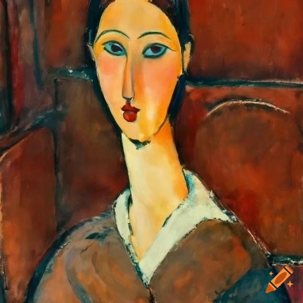 Portrait of a woman in the style of modigliani