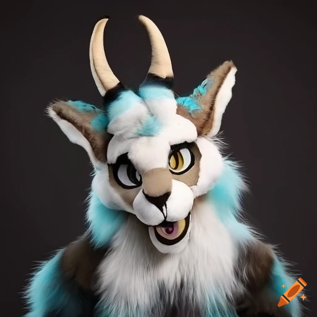 Fursuit of a big horned goat
