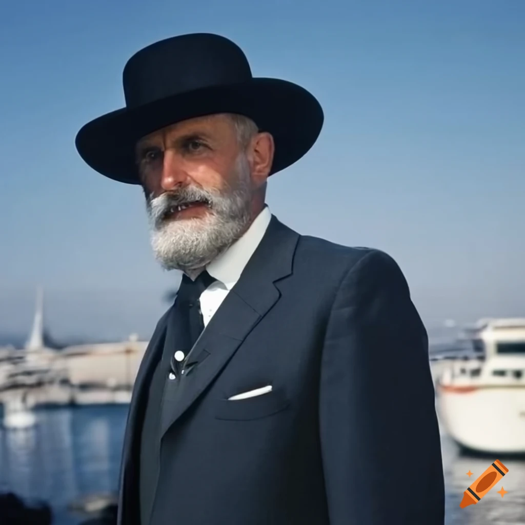 Retro politician with grey hair and black hat on Craiyon