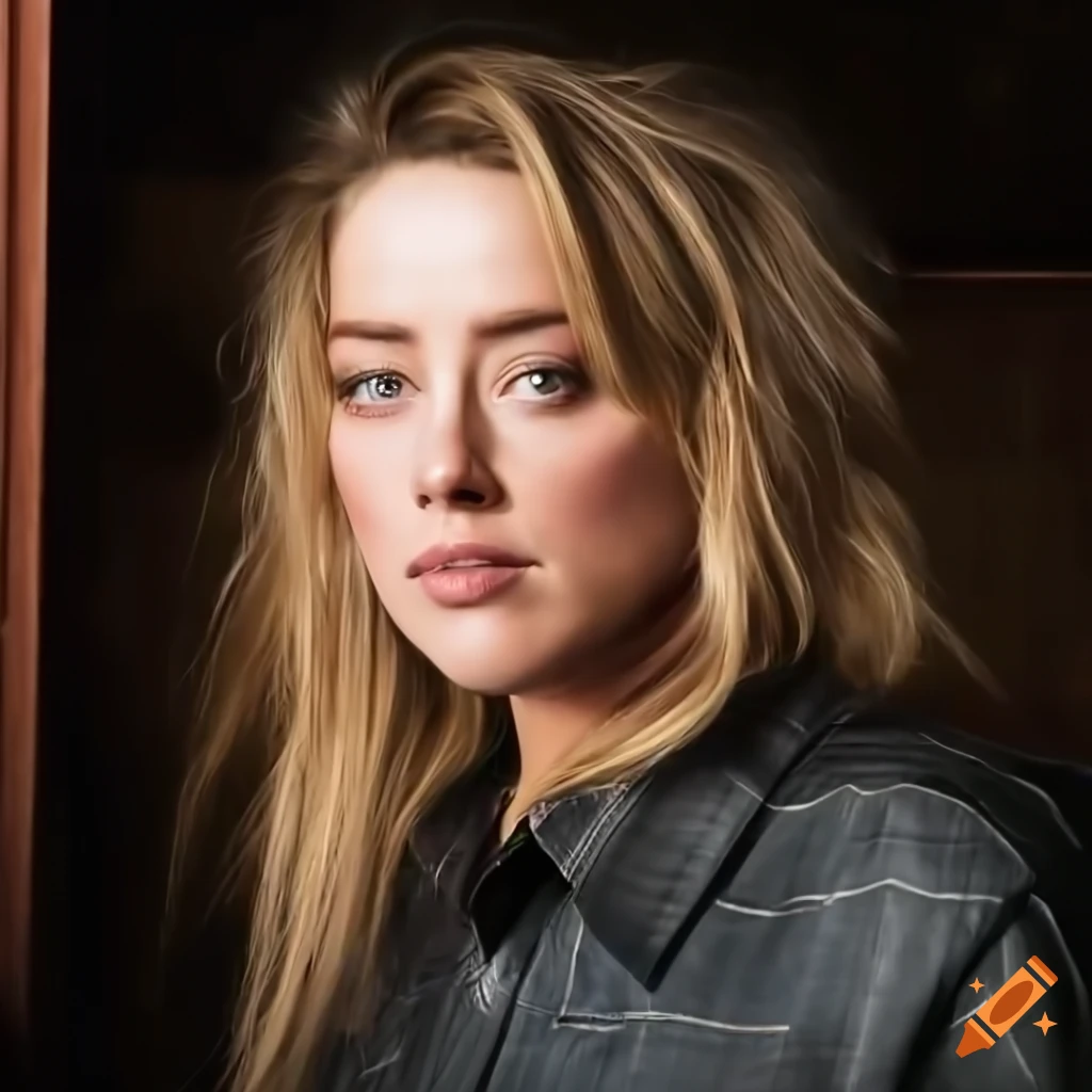 Portrait Of A Young Woman With Messy Hair And Plaid Shirt