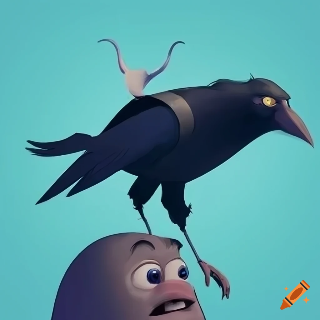 Crow character design from pixar on Craiyon