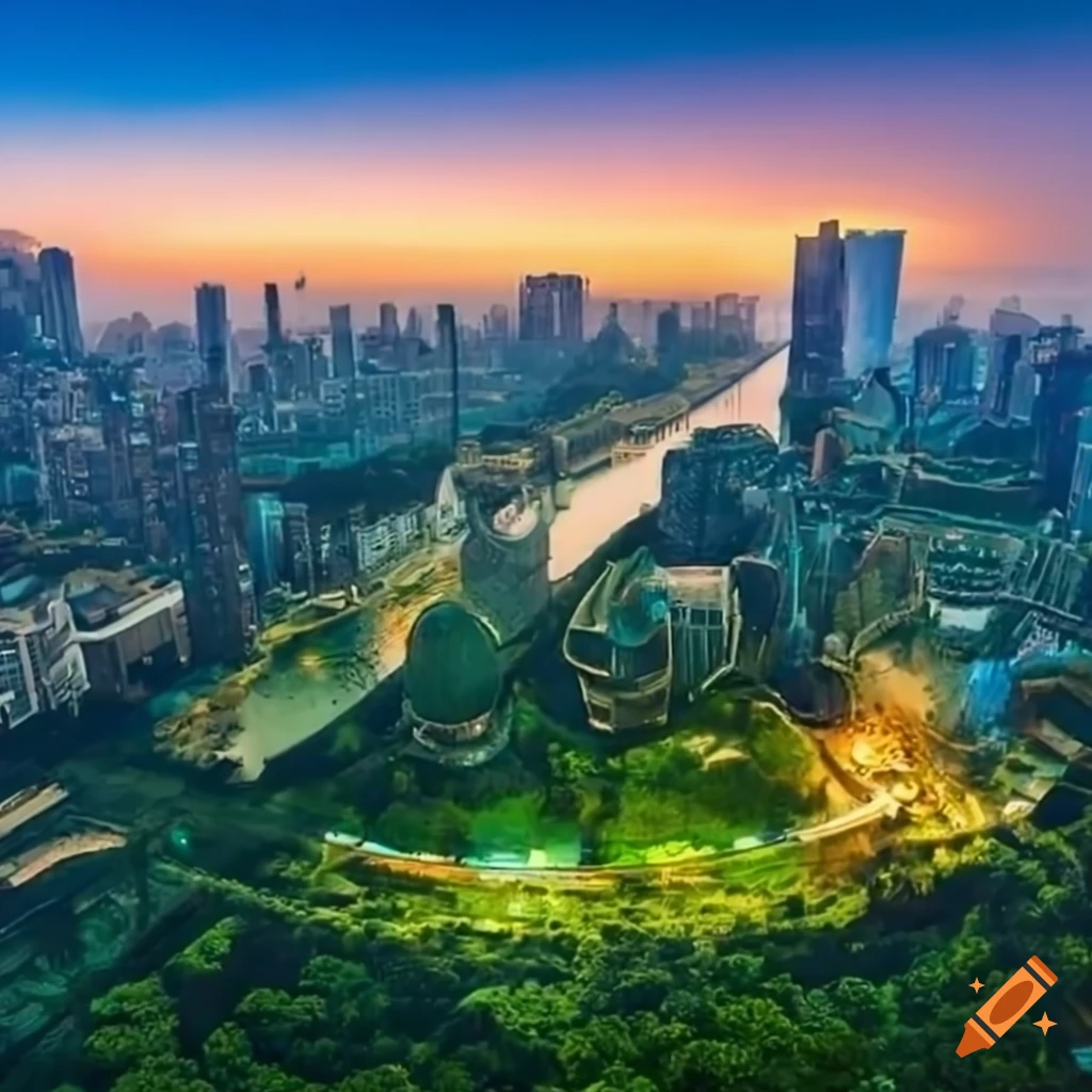 Aerial view of chengdu city