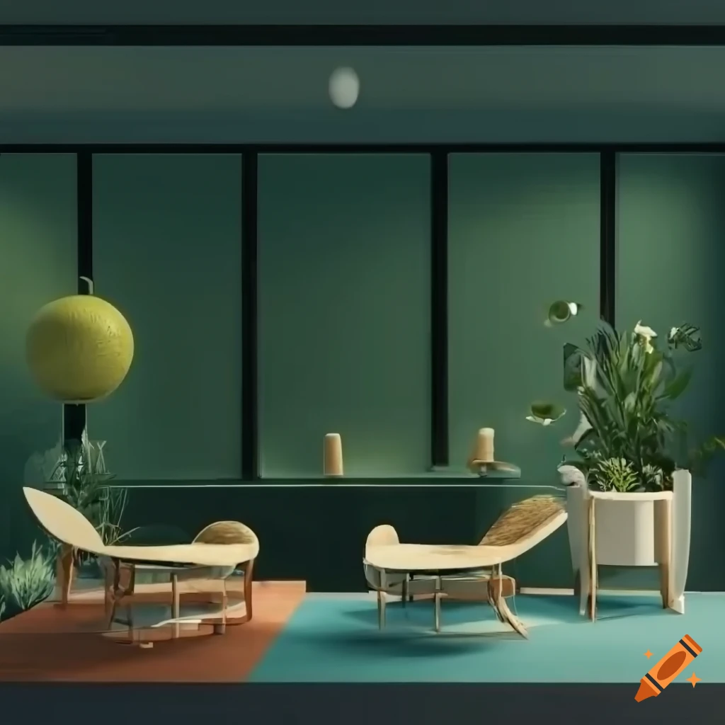 3D render of a small cafe with a view of a river on Craiyon
