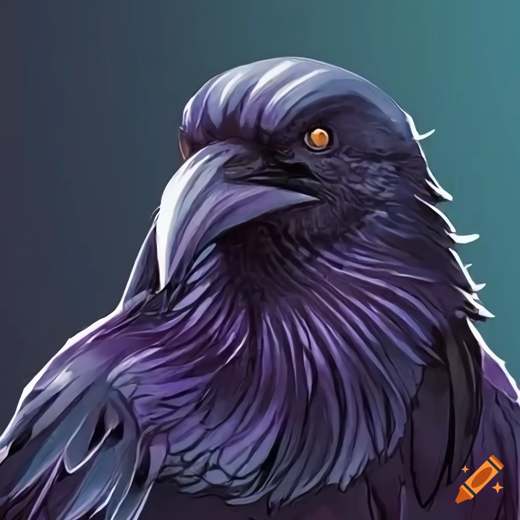 Profile picture of a raven on Craiyon