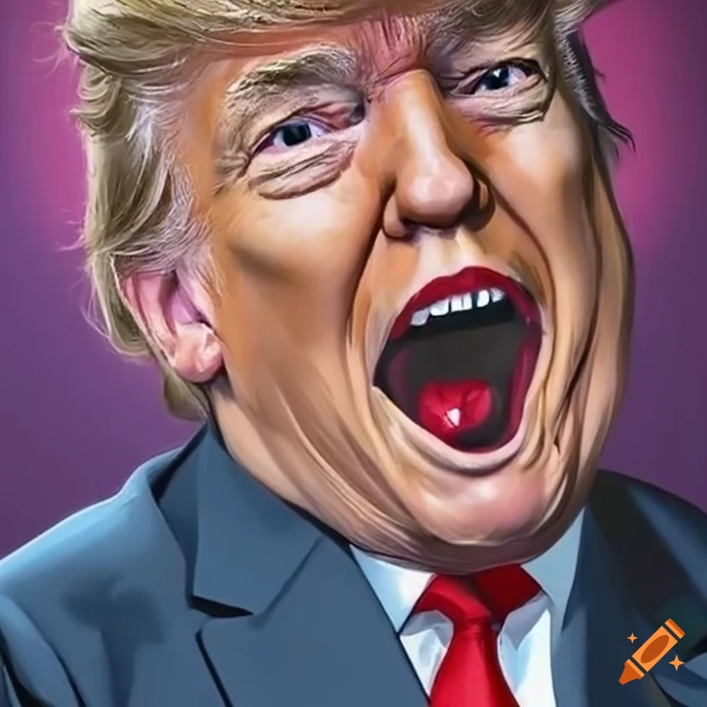 Caricature of a political figure with exaggerated features