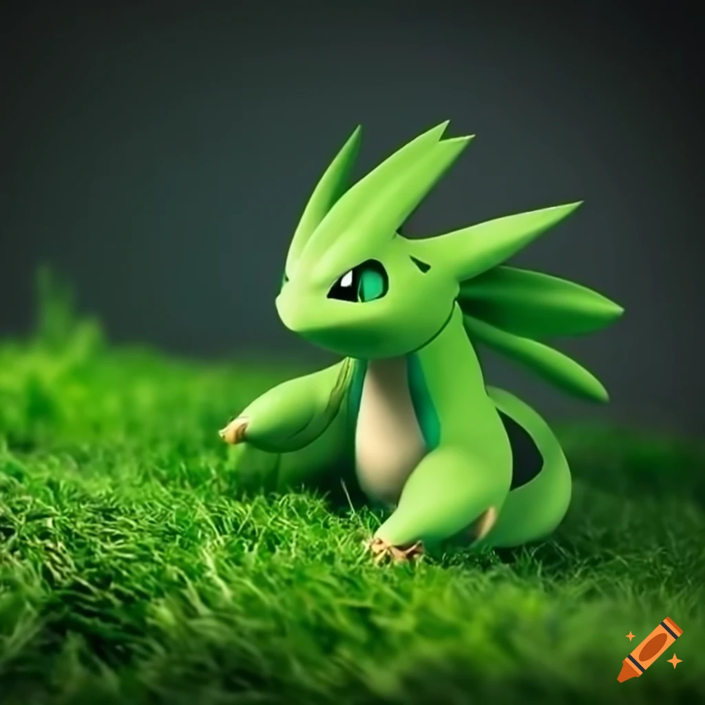 Dragon type pokemon in the grass