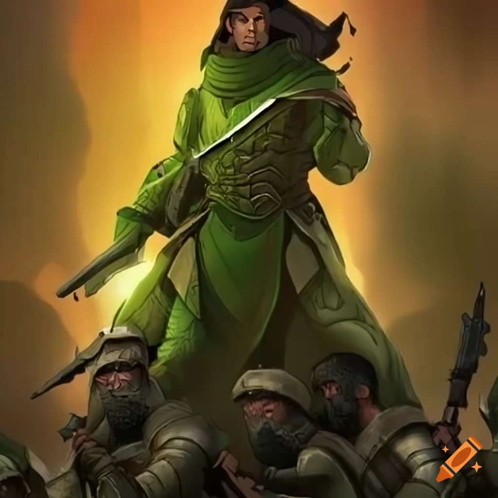 Image of a powerful earthbender with an army on Craiyon