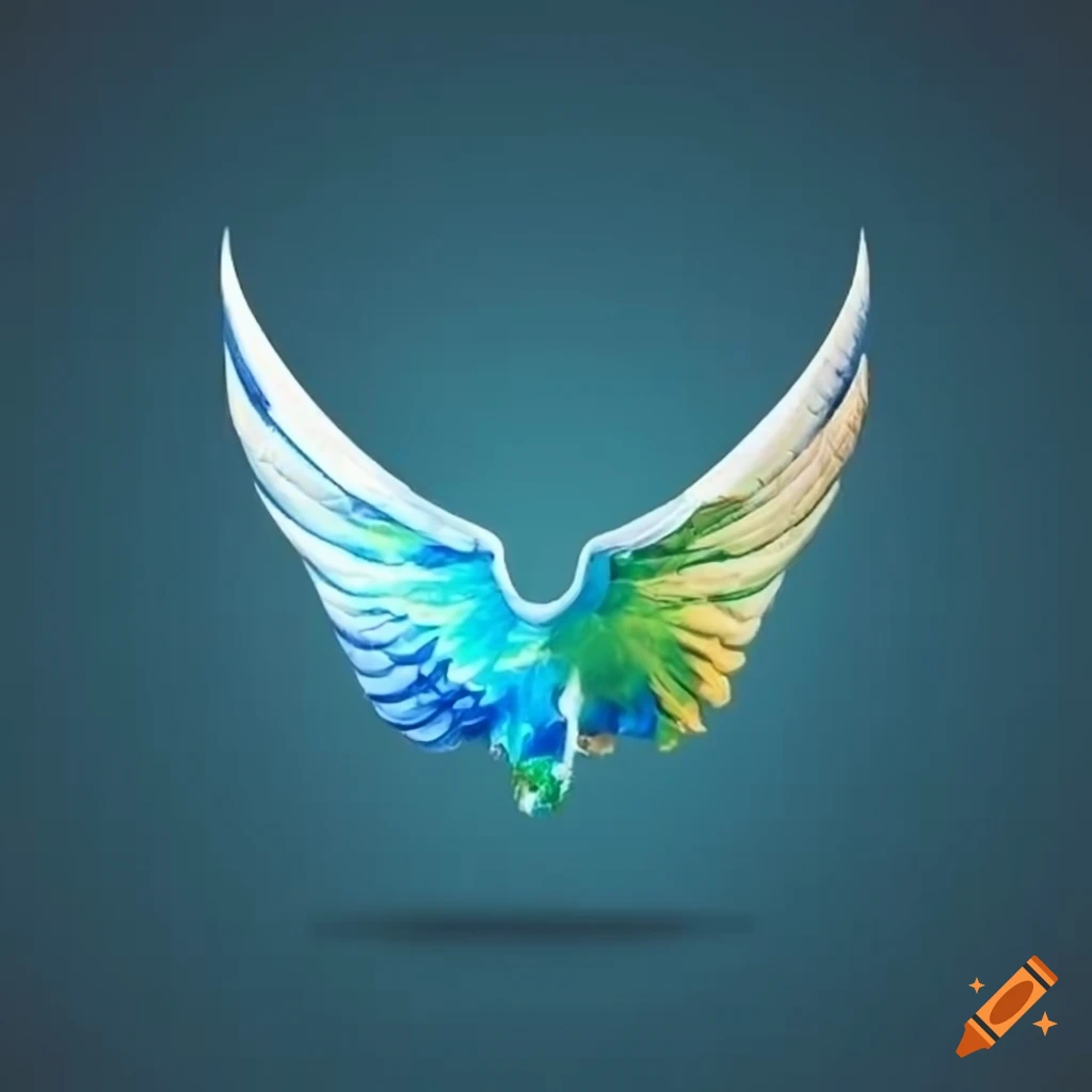 Iconic travel logo with wings and earth-like design