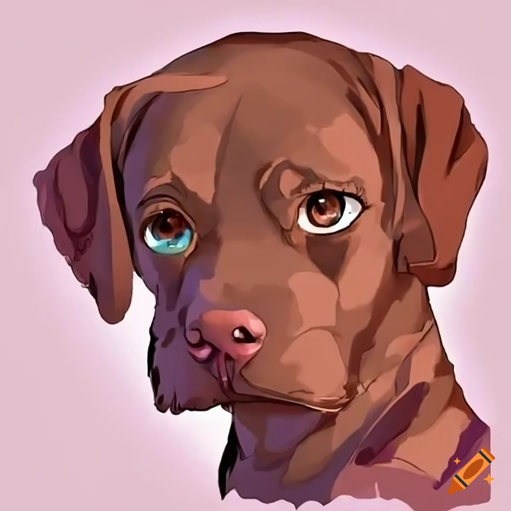 Chocolate labrador retriever with brown eyes