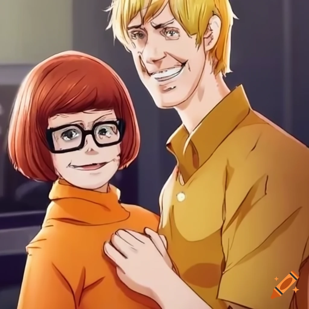 Velma and shaggy smiling at each other