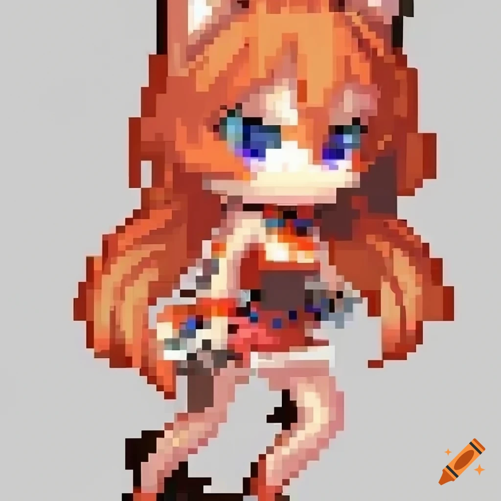 2d sprite of a fox girl game character
