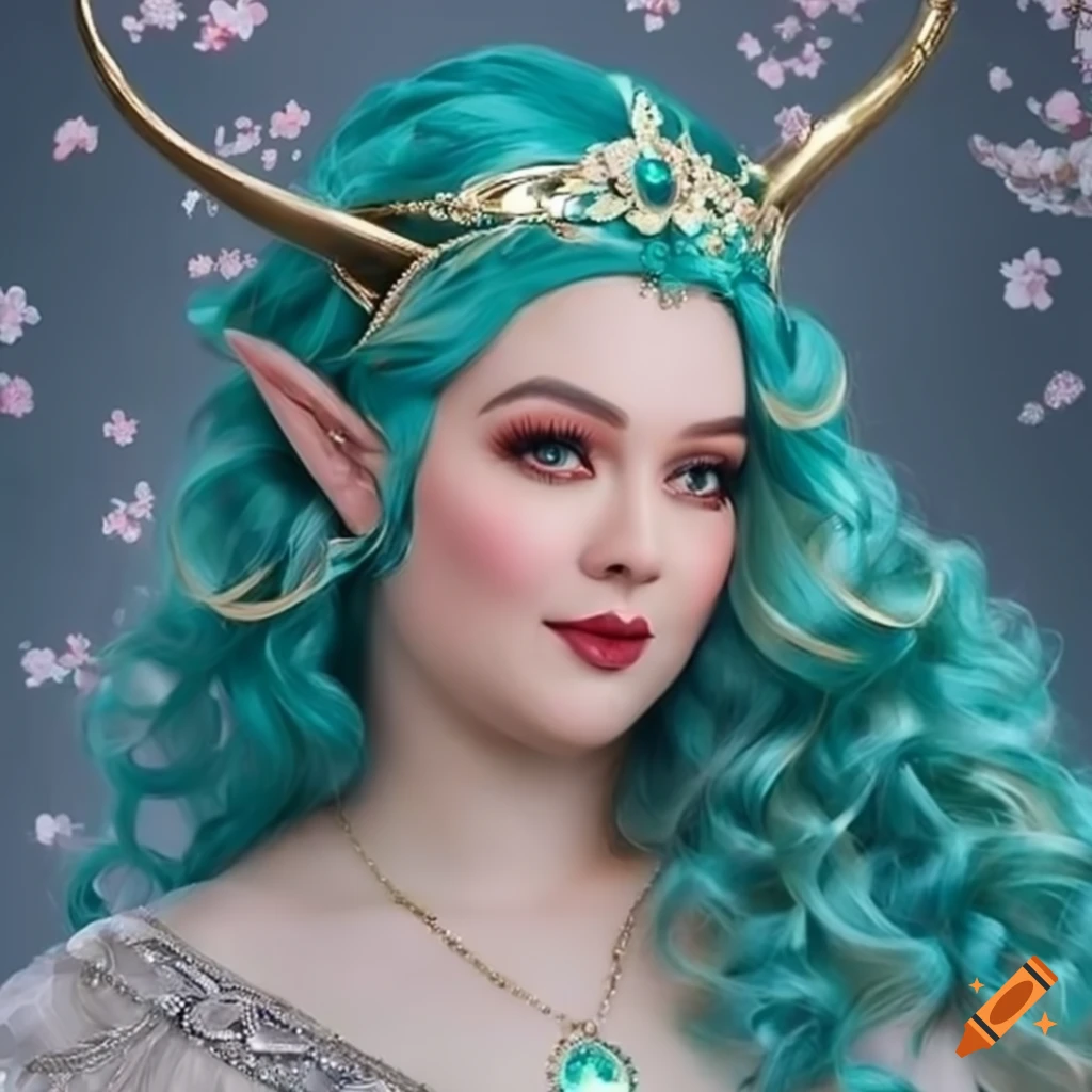 Plus size girl cosplaying as elven princess on Craiyon