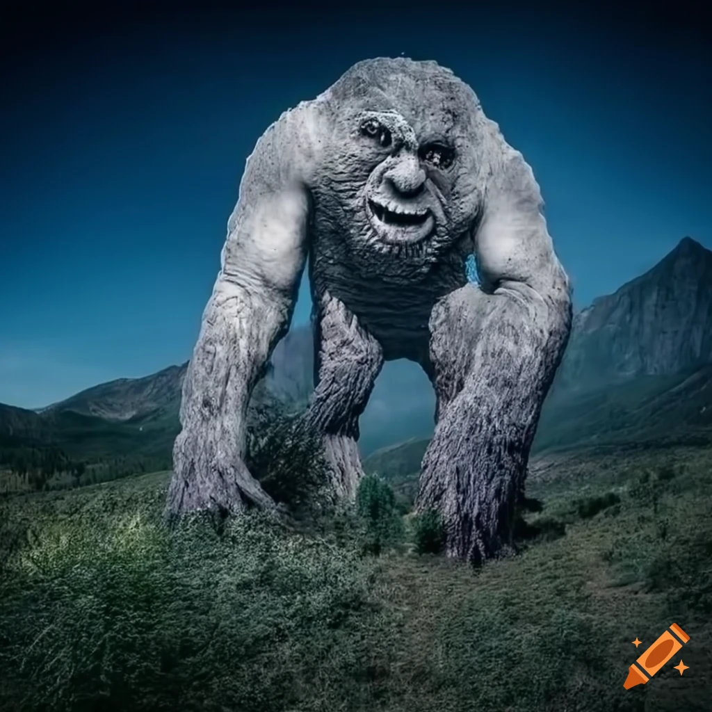 Photo of a terrifying mountain troll creature on Craiyon