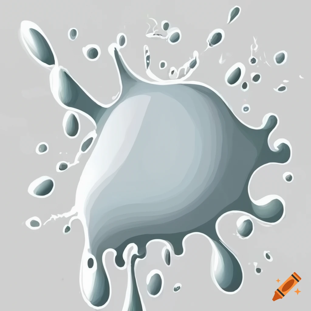 Cartoon white paint splash on Craiyon