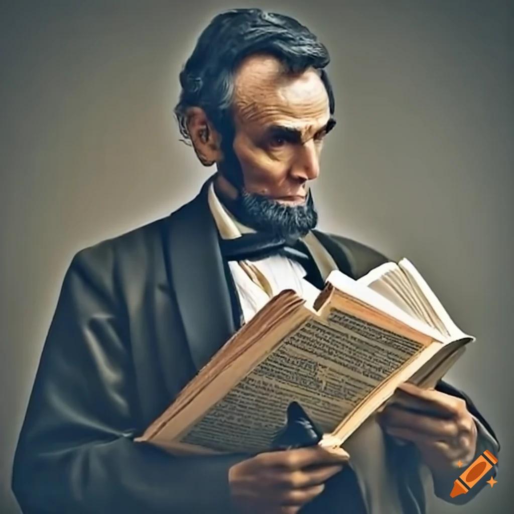 Abraham lincoln reading a book