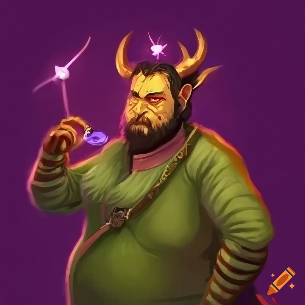 Dnd character artwork of a tired yellow tiefling riding a shooting star ...