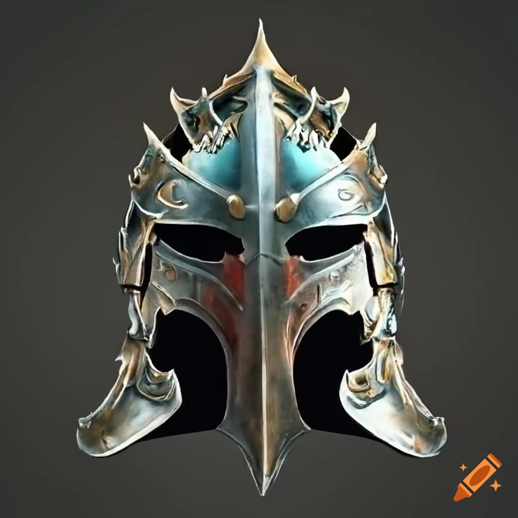 Dragon helm with symmetrical plate design