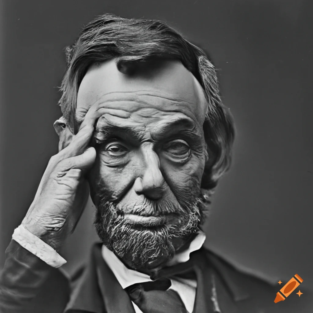 Portrait of abraham lincoln looking sad