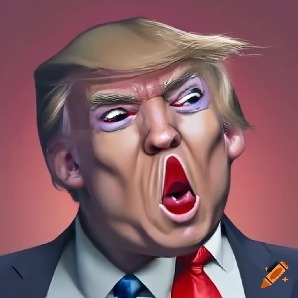 Caricature of a political figure with exaggerated features