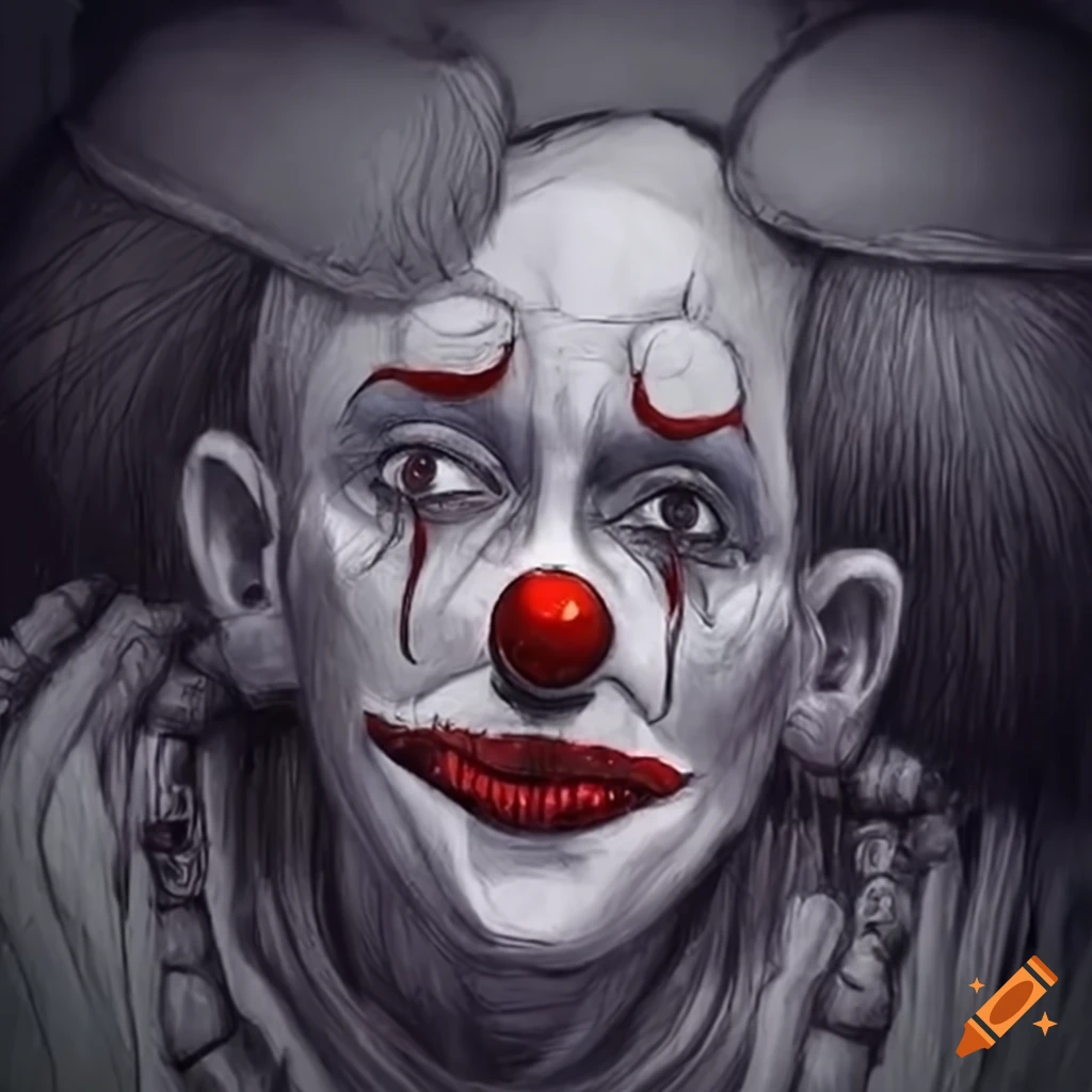 Surreal artwork of the mad god's sacred clown