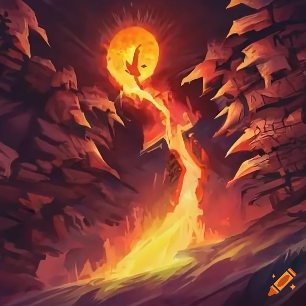 Magma stream in magic the gathering artwork style