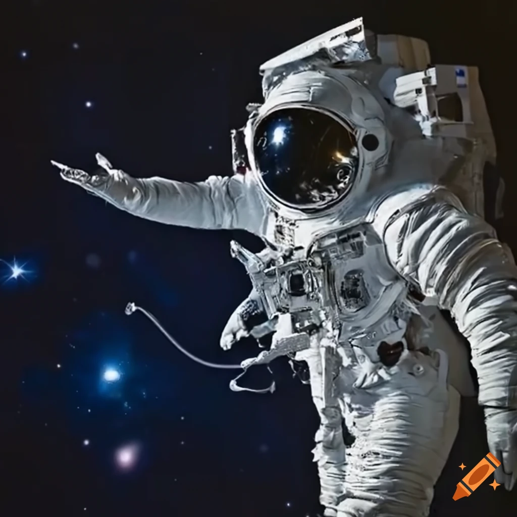 Illustration of lost alien astronaut in outer space