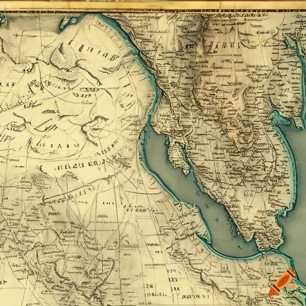 Ancient map wallpaper of ocean depths