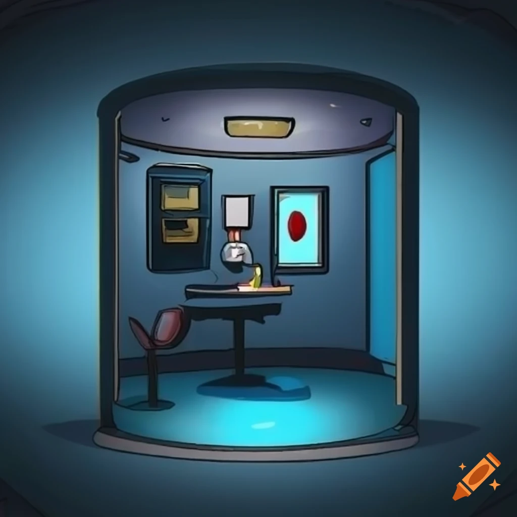 Cartoon security control room