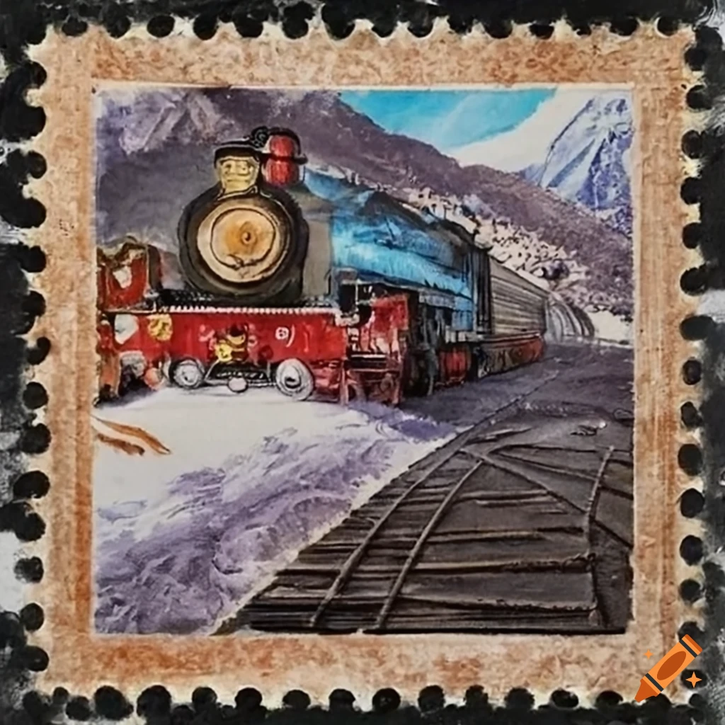 Vintage stamp featuring the polar express