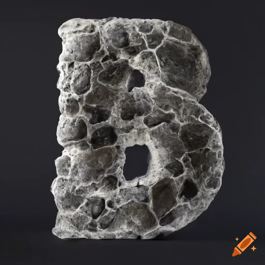 Grey stone letter b