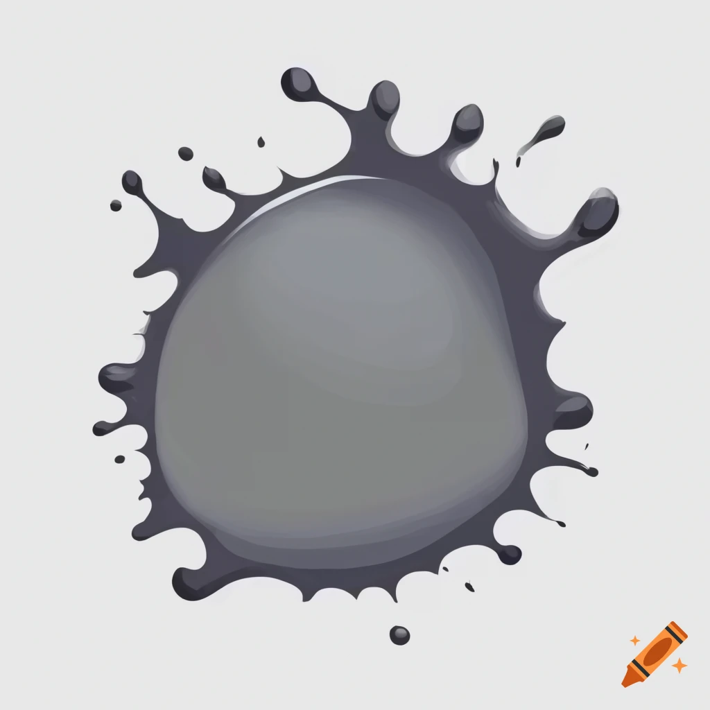 Cartoon grey paint splash