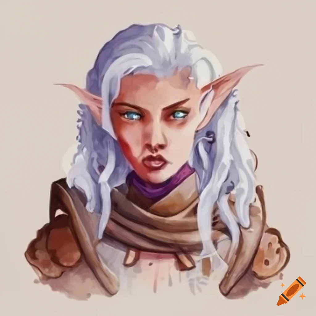 Character design of a half elf monk on Craiyon