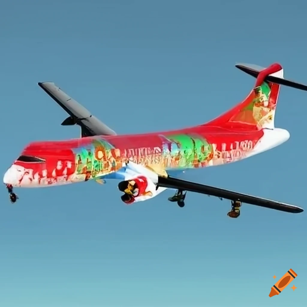 Atr plane painted as santa's sleigh