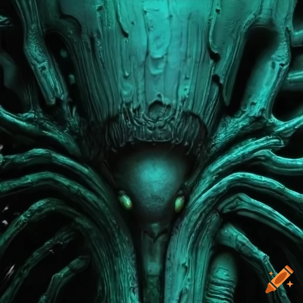 Dripping alien creature in a metroid-like game