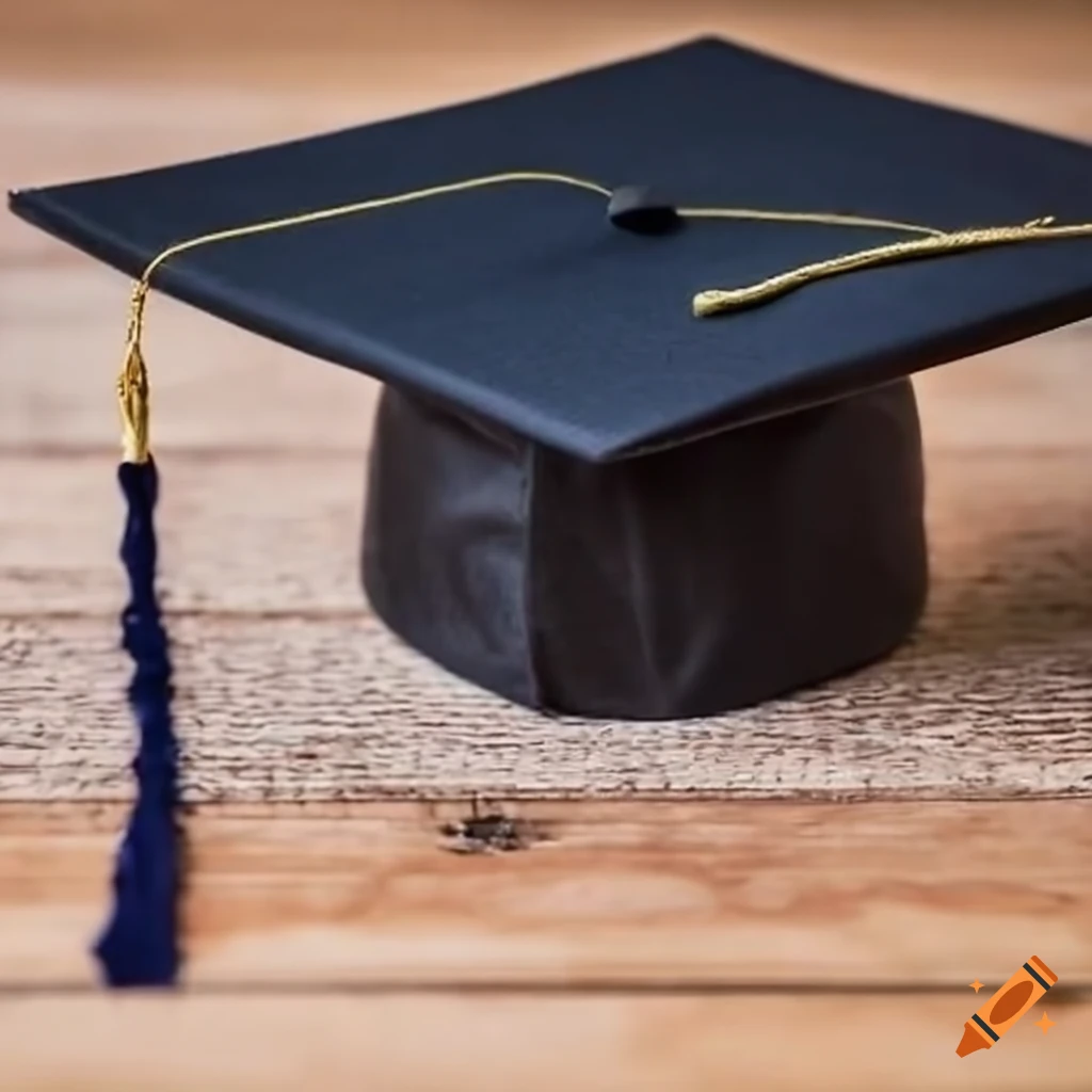 Graduation cap on a table