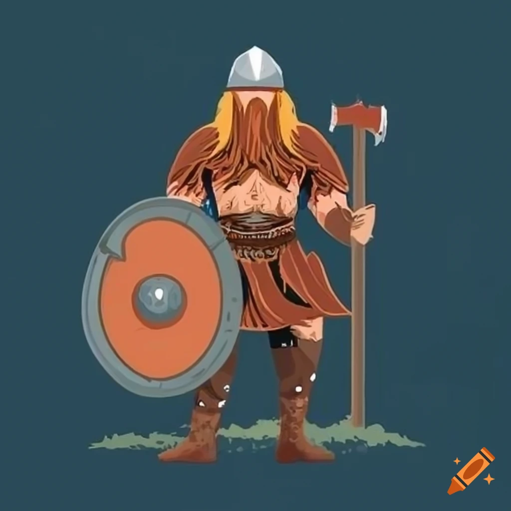 Viking with axe and shield
